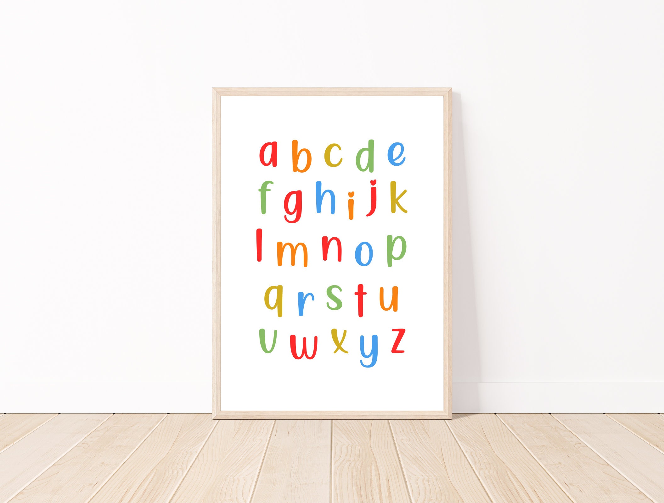Rainbow Alphabet Poster for Learning Letters Colourful ABC - Etsy