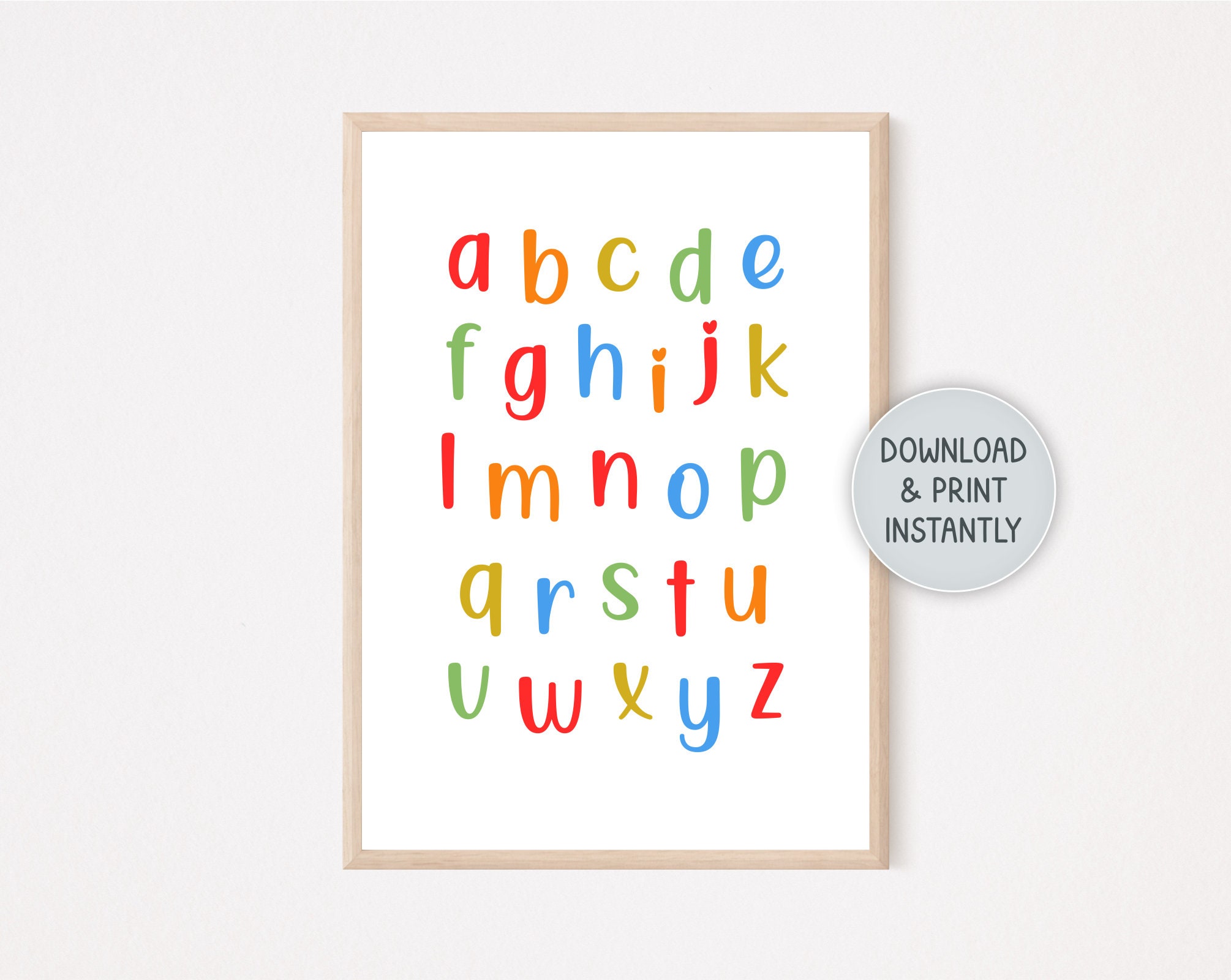 Rainbow Alphabet Poster for Learning Letters Colourful ABC - Etsy