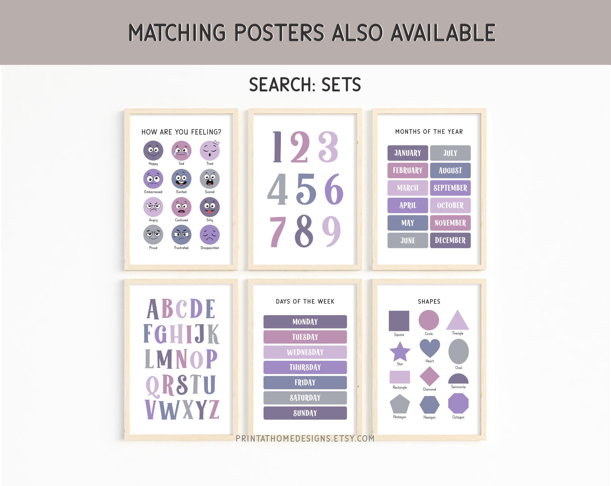 Purple 1 to 100 Number Chart Poster, Counting Numbers Educational ...