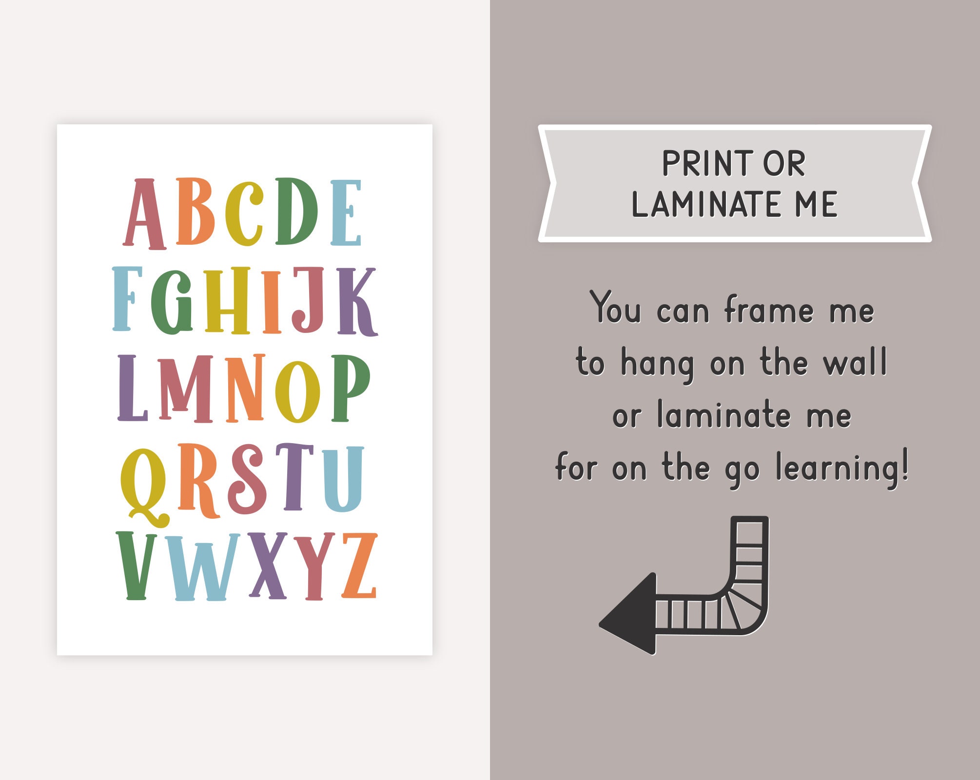 Rainbow Alphabet Poster Set, Educational Posters for Kids, Alphabet and ...