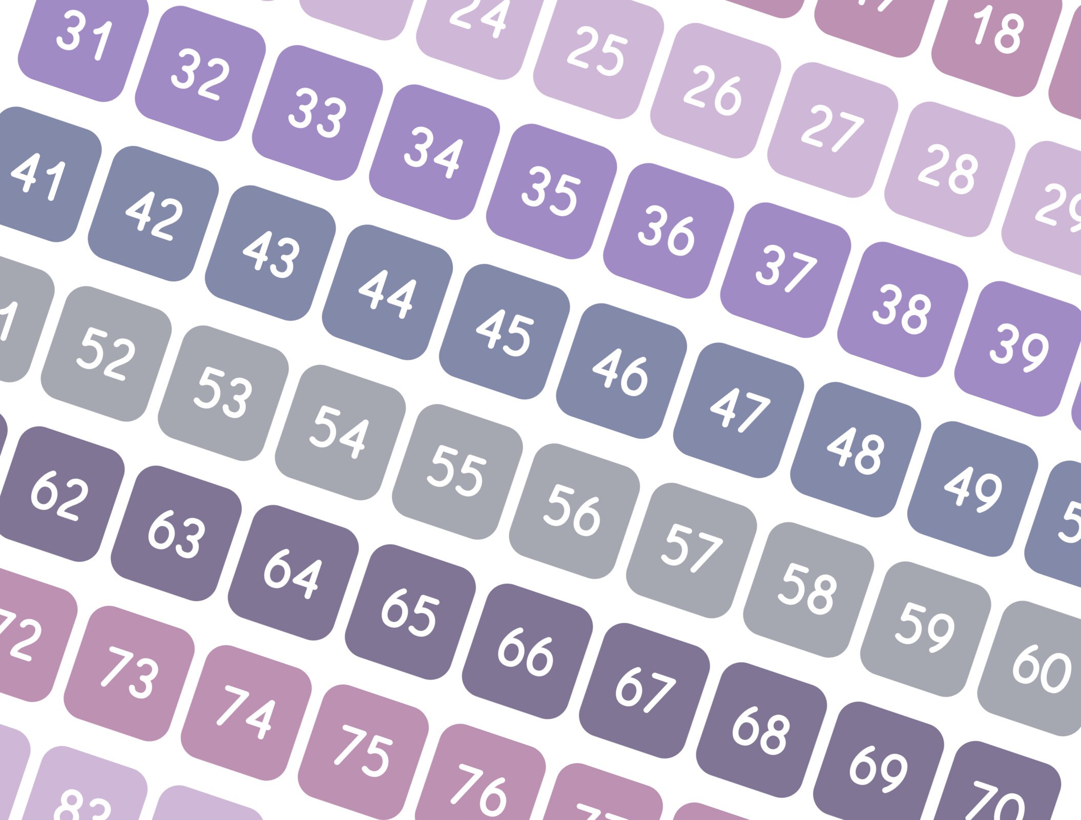 Purple 1 to 100 Number Chart Poster, Counting Numbers Educational ...