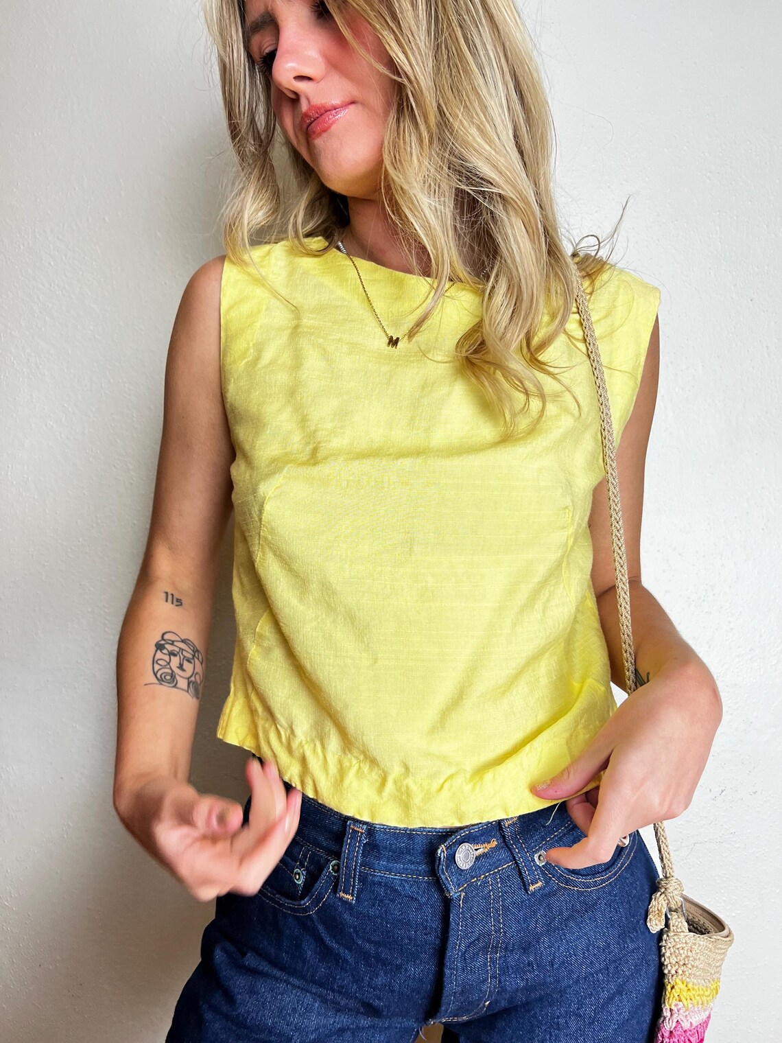Vintage Yellow Sleeveless Top - Etsy