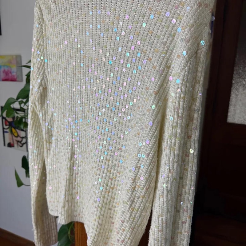 Iridescent Sequin Sweater - Etsy