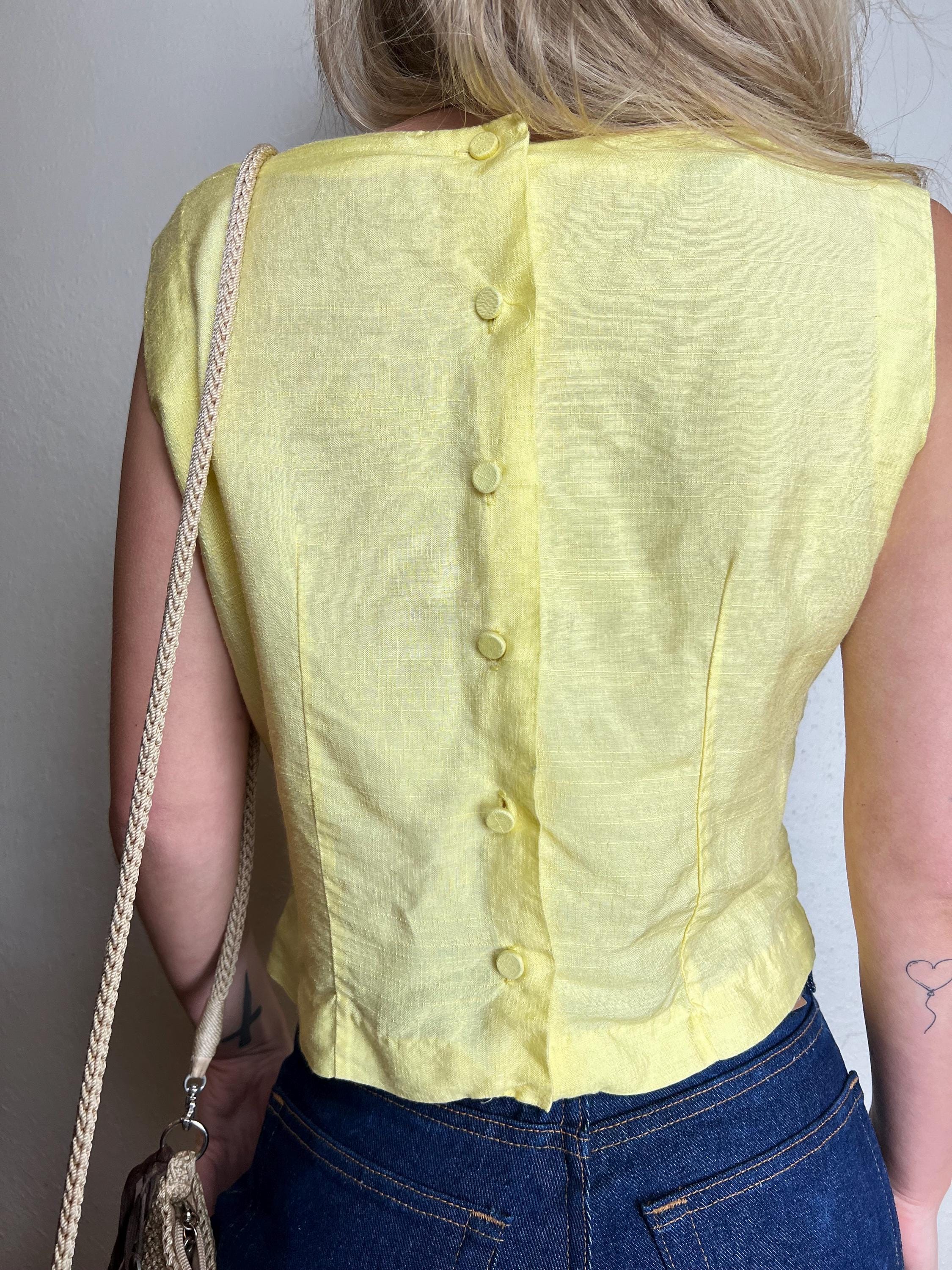 Vintage Yellow Sleeveless Top - Etsy