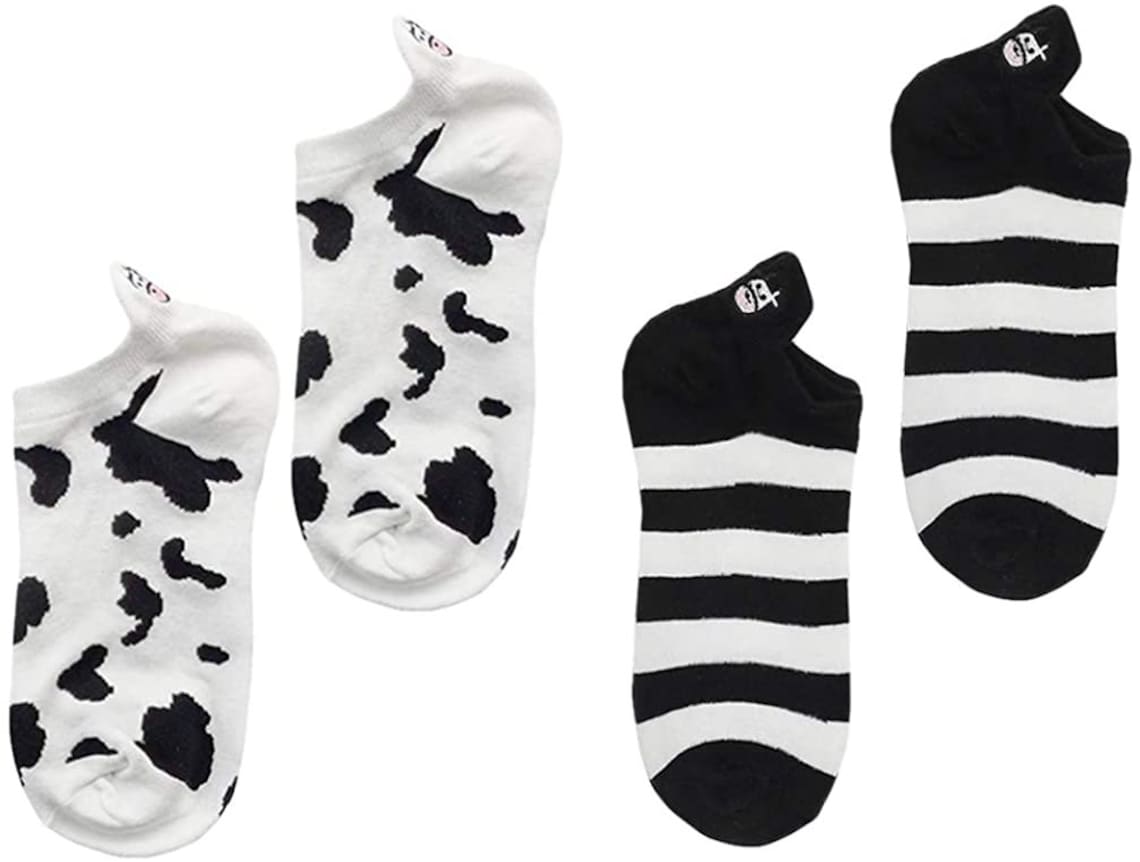 5 Pairs of Super Cute Cow Pattern Socks, Super Comfy, Daily Wear ...