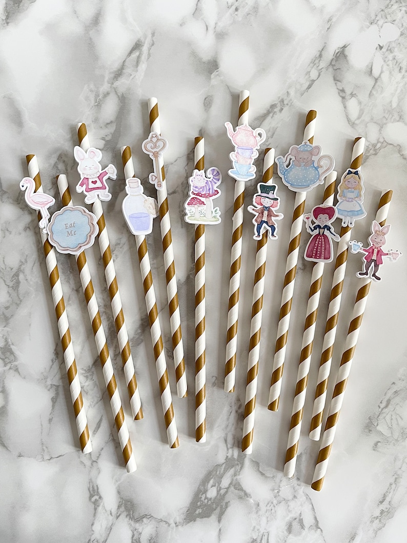 Pack of 12 Super Cute Custom Characters Theme Straws That is Perfect ...