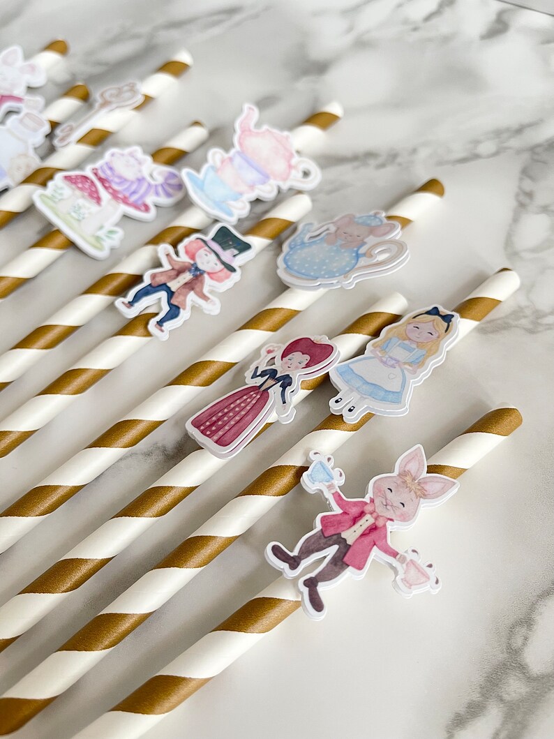 Pack of 12 Super Cute Custom Characters Theme Straws That is Perfect ...