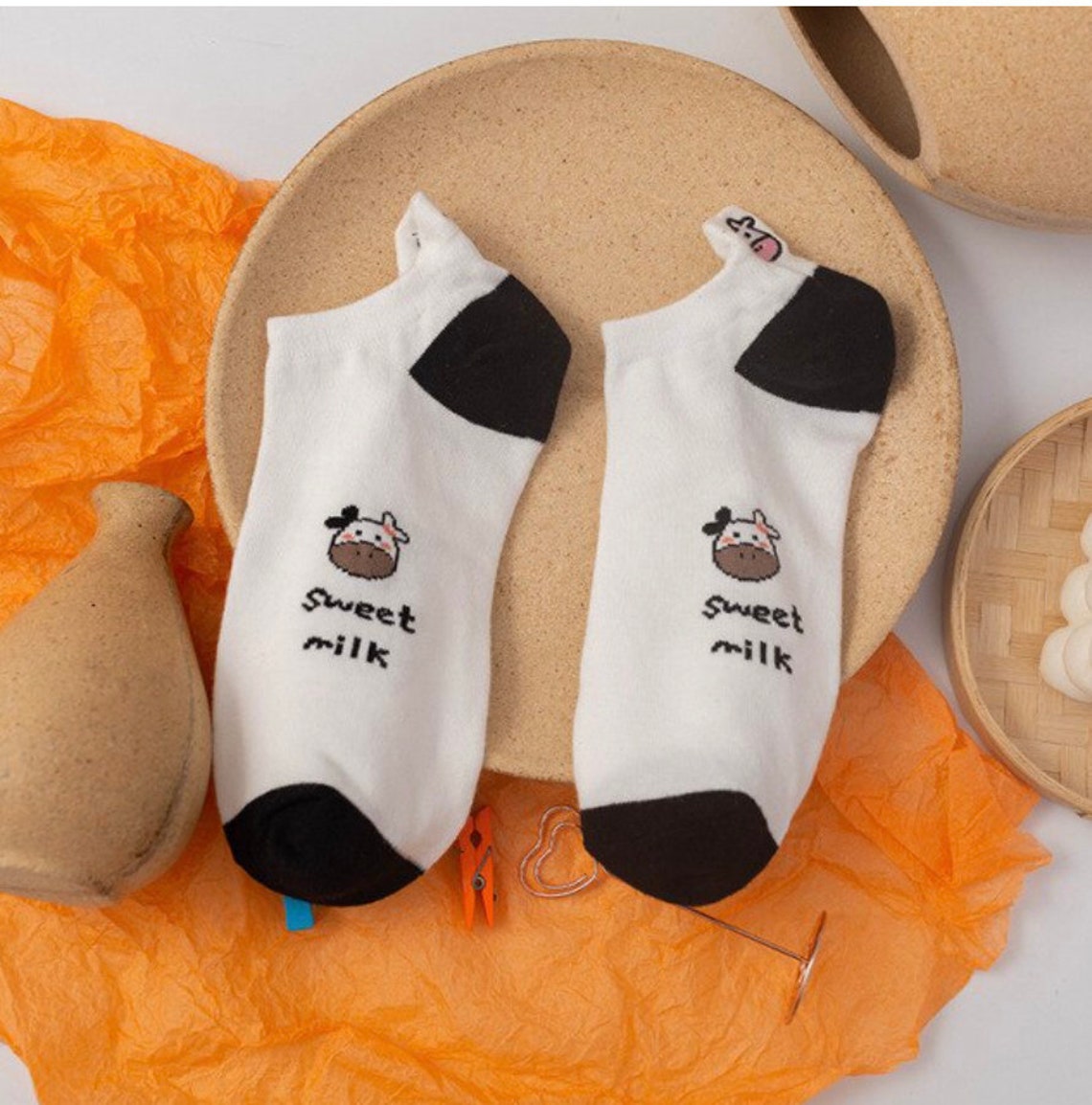 5 Pairs of Super Cute Cow Pattern Socks Super Comfy Daily | Etsy