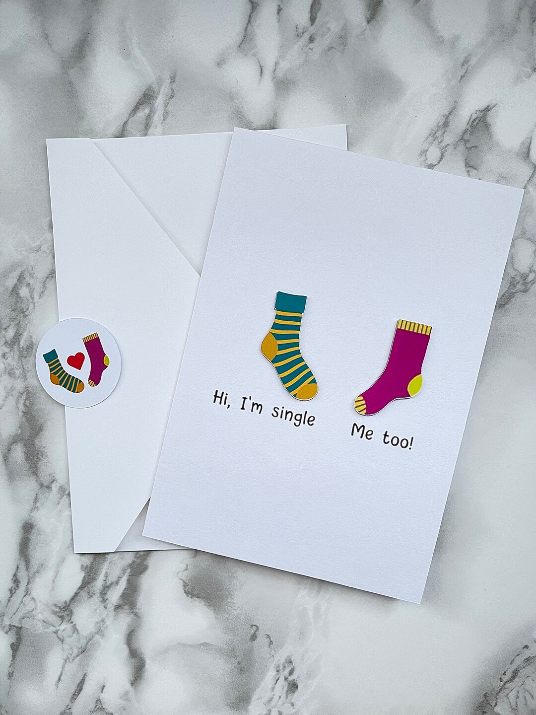 Valentines Socks Card Funny Card Love Card Sweet Card Pun - Etsy