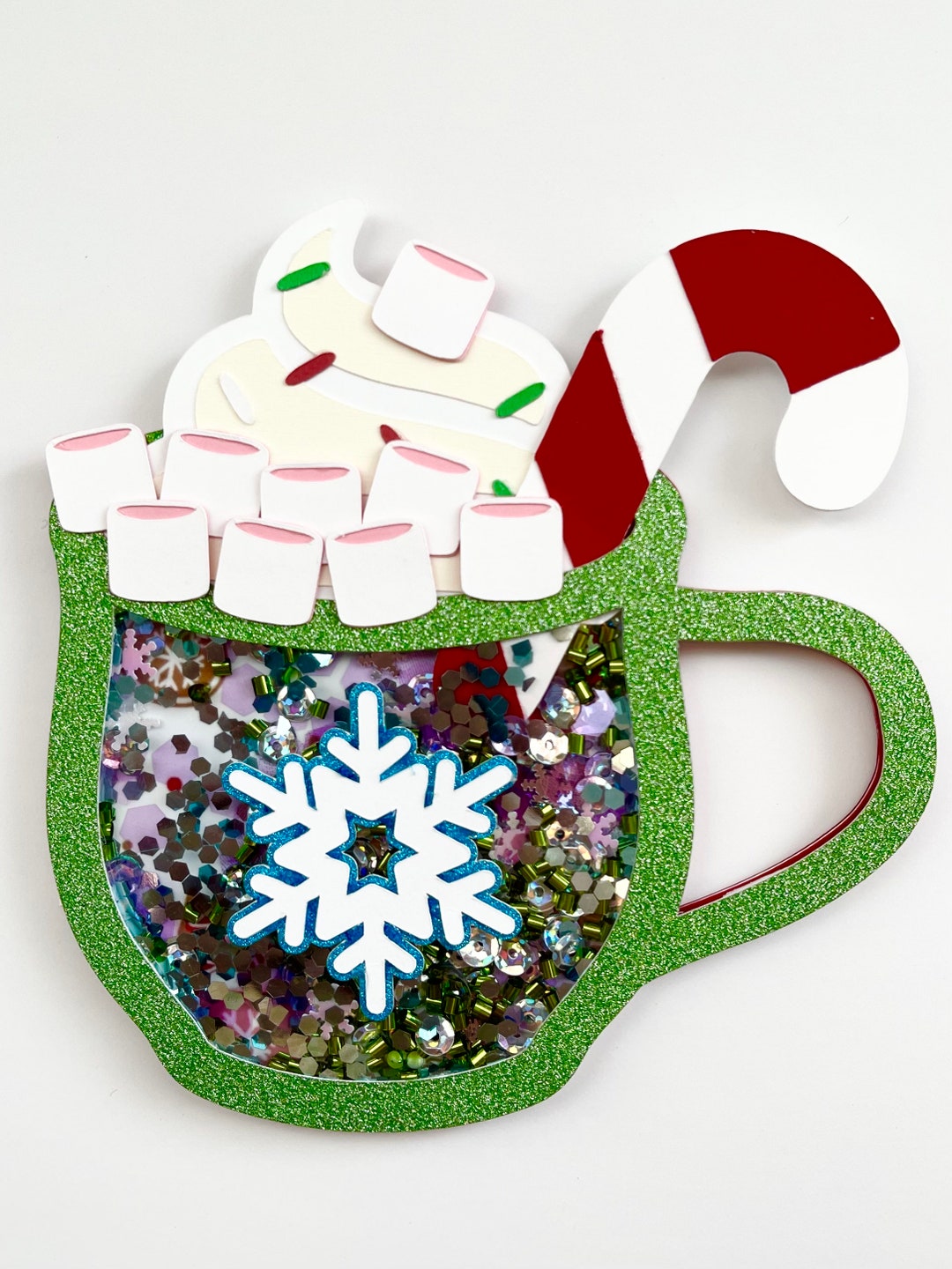 3D Shaker Hot Chocolate Mug Christmas Card Christmas Gift - Etsy