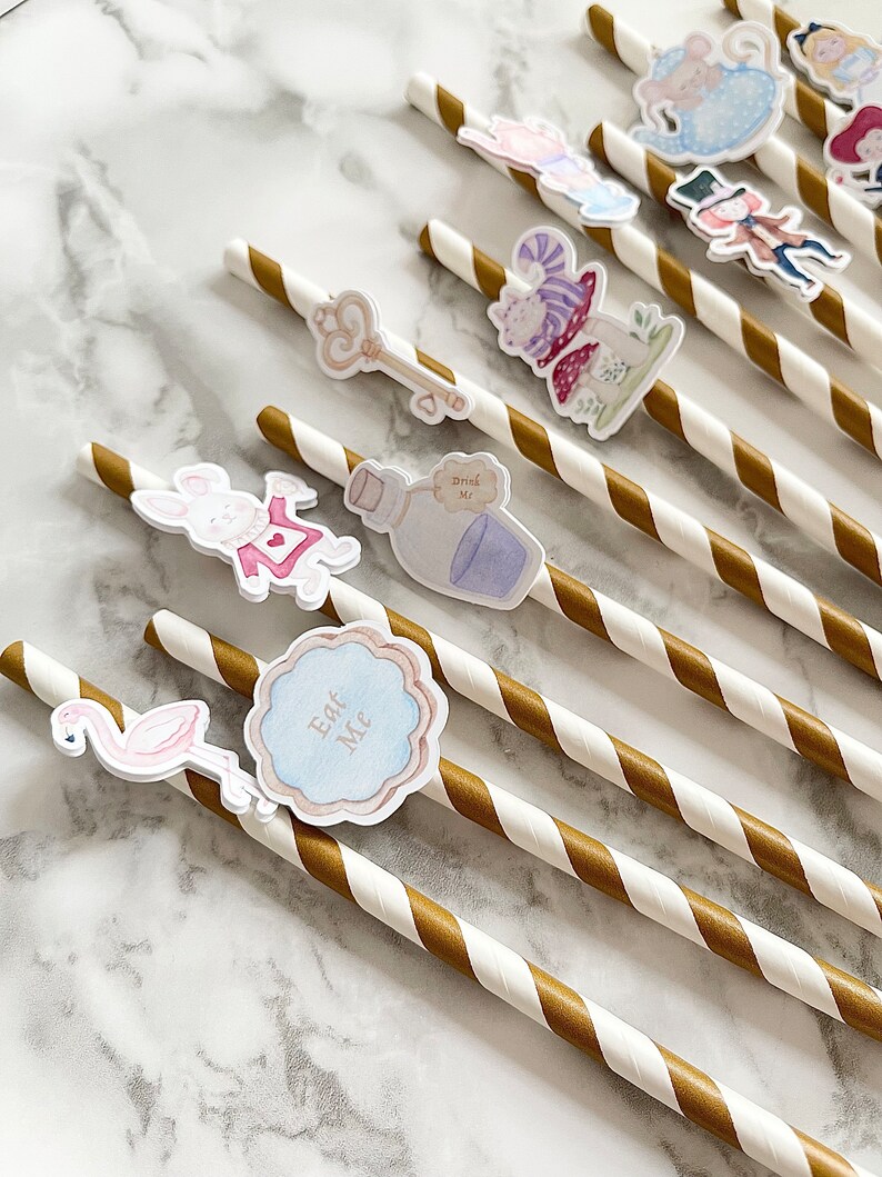 Pack of 12 Super Cute Custom Characters Theme Straws That is Perfect ...