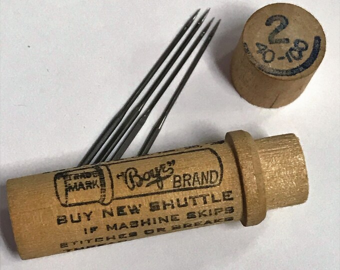 VINTAGE "boye" Brand Sewing Machine NEEDLES and WOODEN Tube (multiple ...
