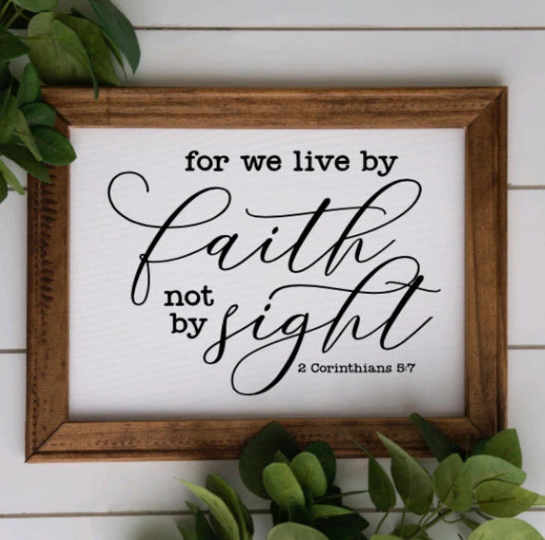 Live by Faith Christian Wall Art Sign, Rustic Farmhouse Sign, Bible ...
