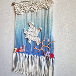 Macrame Oceanscape, 3D Macrame, Sea Turtle, Coral Reef, Beach Decor ...