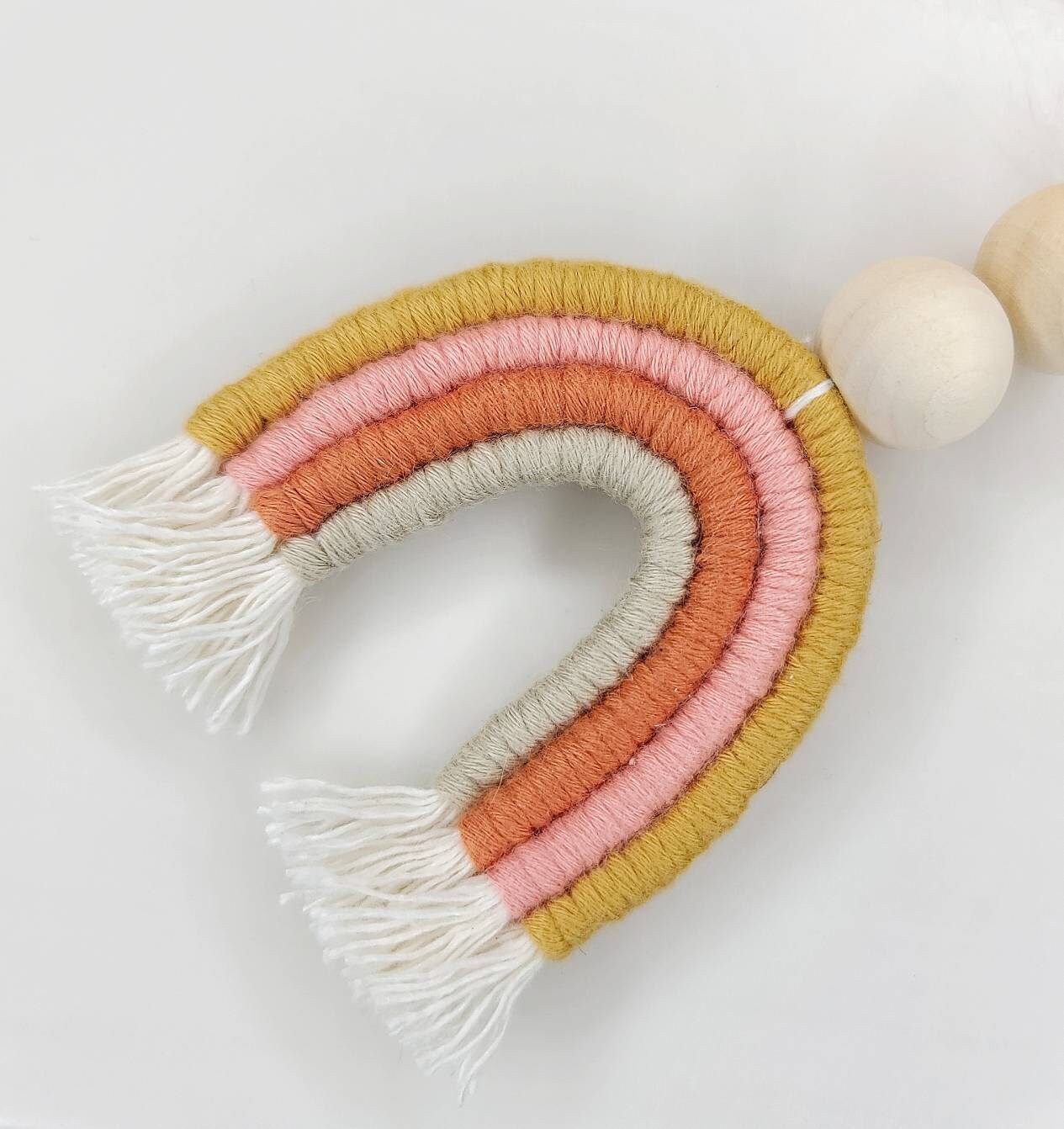 Macrame Rainbow Baby Mobile Handmade Neutral Simple Boho - Etsy