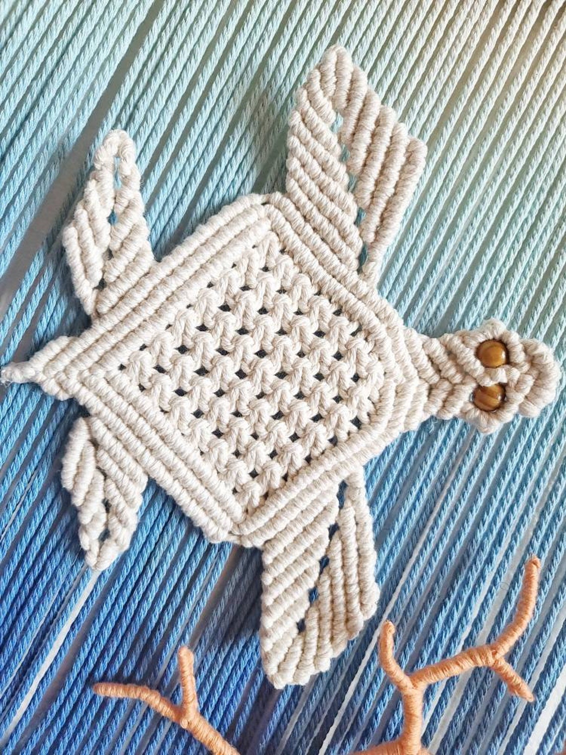 Macrame Oceanscape, 3D Macrame, Sea Turtle, Coral Reef, Beach Decor ...