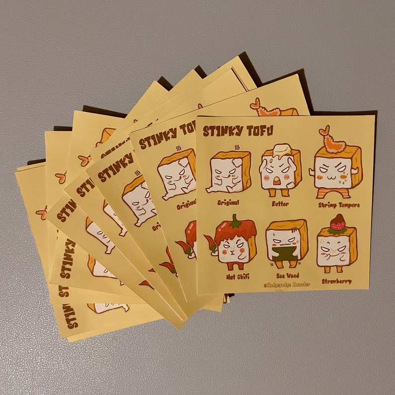 Stinky Tofu Sticker Sheet - Etsy