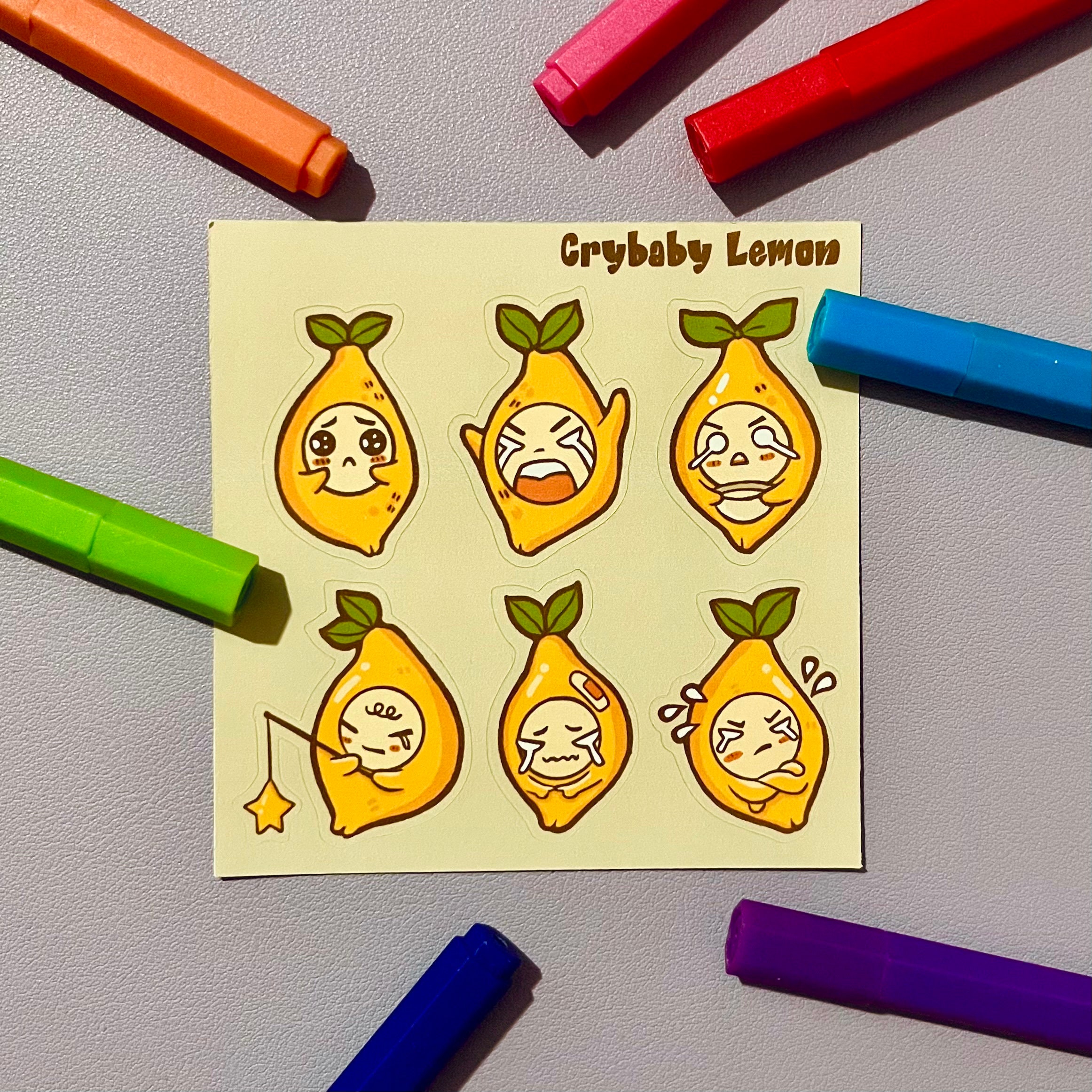 Crybaby Lemon Sticker Sheet/bujo Sticker - Etsy