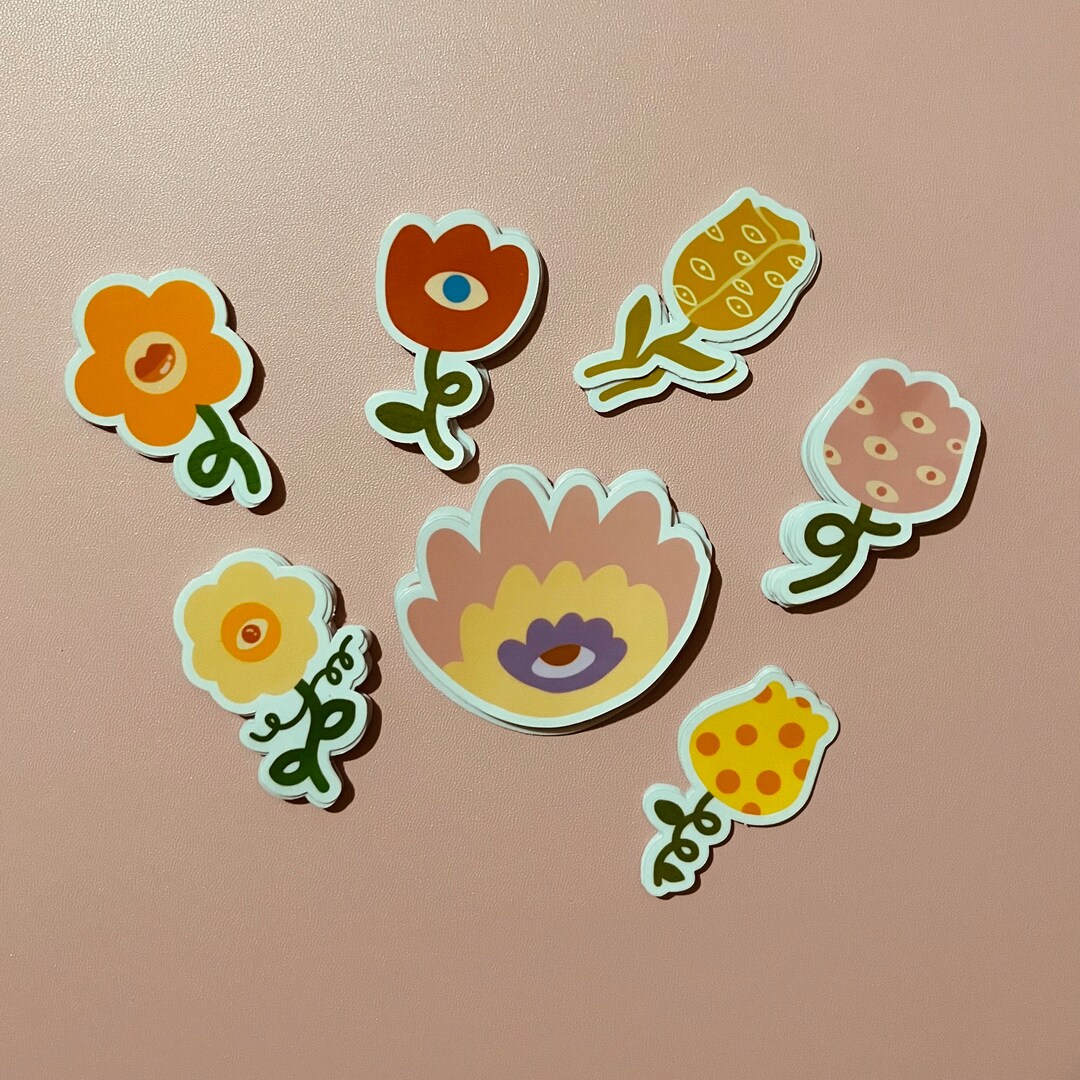 Flower Monster Jumbo Sticker | 2 Inches Clear Vinyl Laminated - Etsy