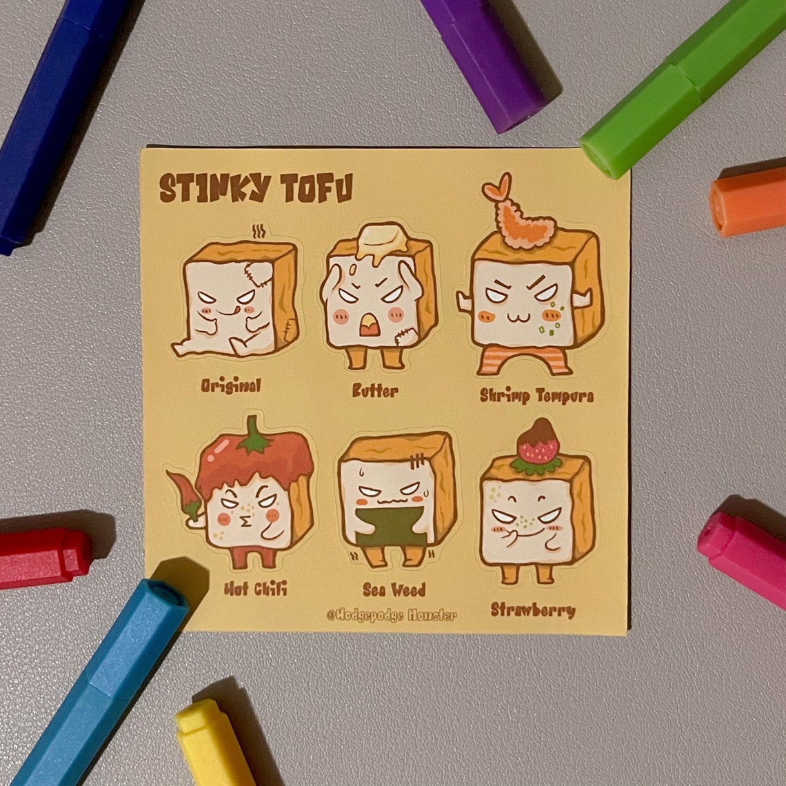 Stinky Tofu Sticker Sheet - Etsy