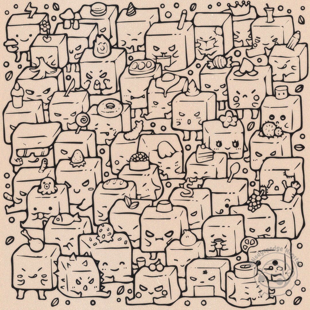 Hodgepodge Coloring- Stinky Tofu | Adult Coloring | Digital Coloring ...