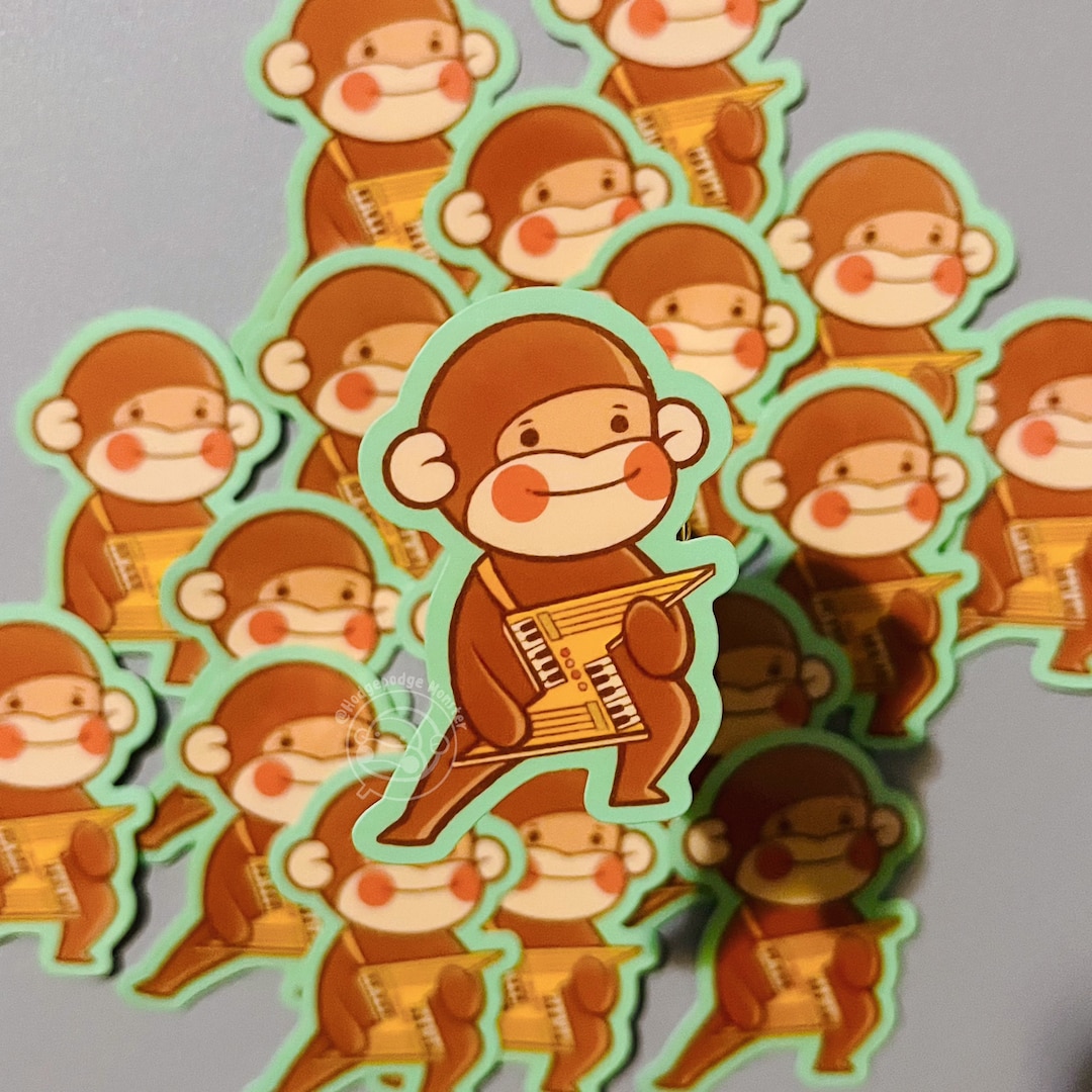 Monkey the Rock Star! Jumbo Sticker | 2 Inches | Laminated - Etsy