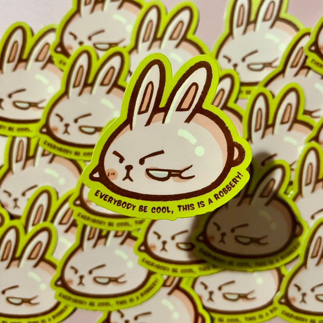 Stabby Bunny Bun Vinyl Sticker 2 Inches Laminated - Etsy