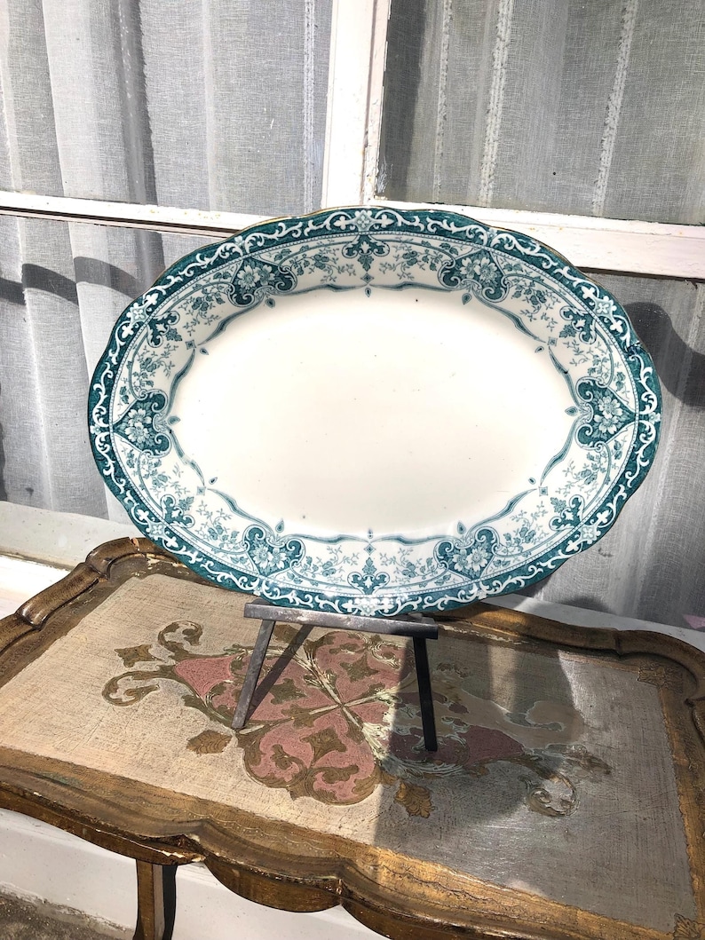 1880 Colonial Pottery Rothsay Lace Floral Platter - Etsy