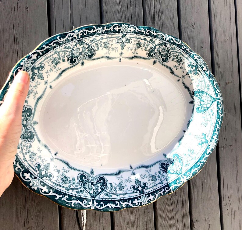 1880 Colonial Pottery Rothsay Lace Floral Platter - Etsy