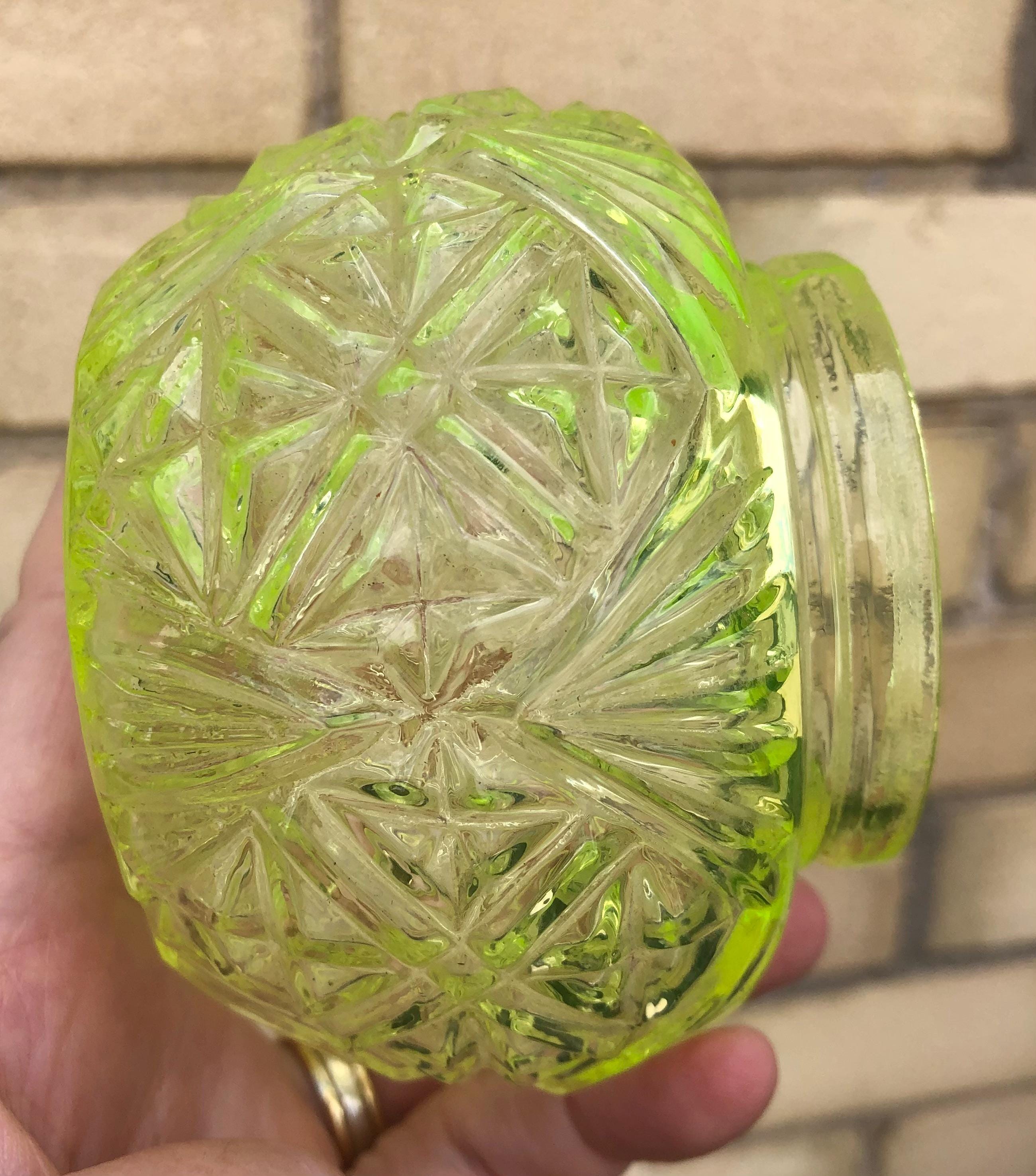 EAPG Topaz Yellow Vaseline Glass Condiment Jar With Original Lid - Etsy