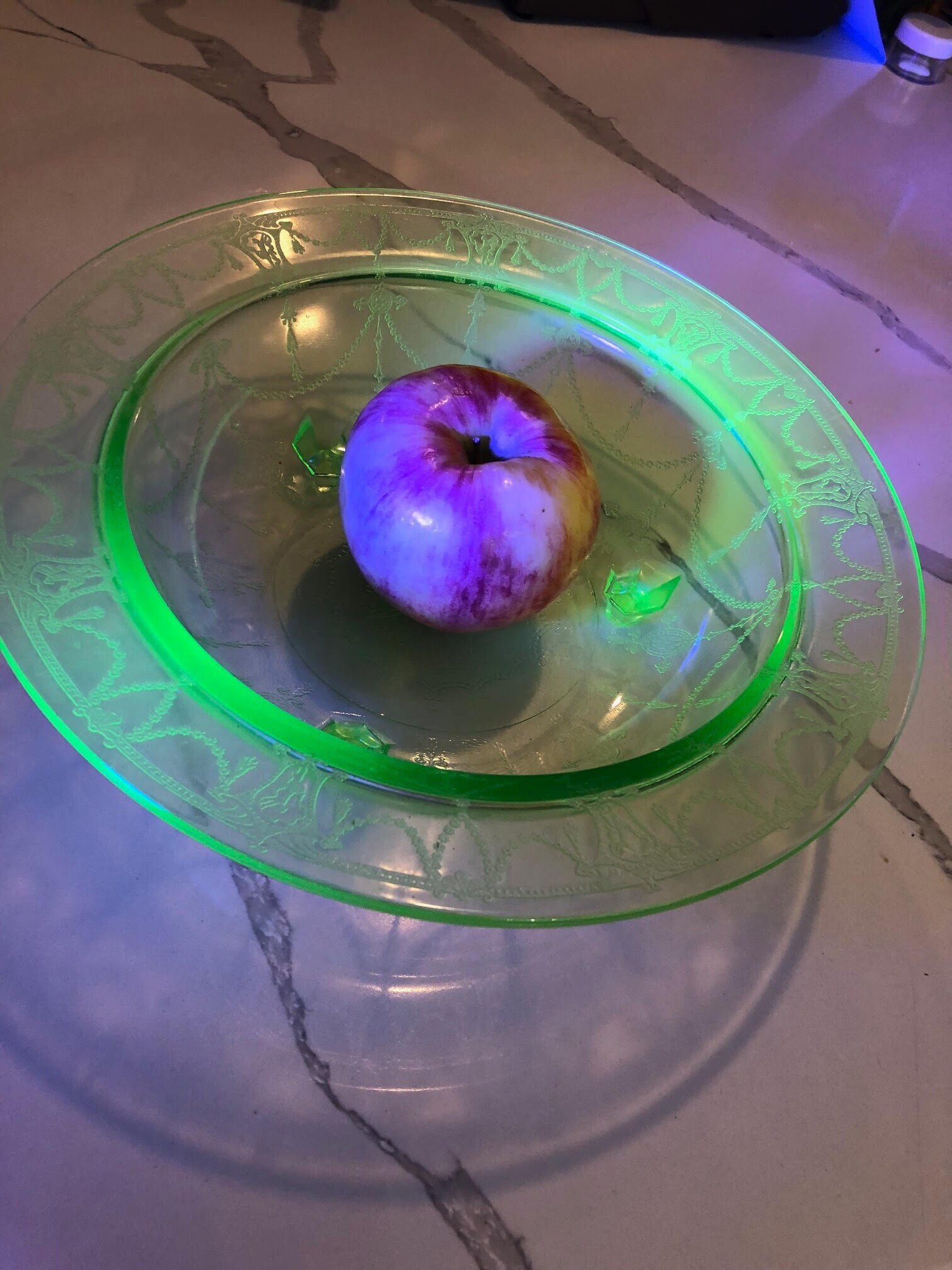 Hazel Atlas Uranium Glass Footed Display Bowl - Etsy