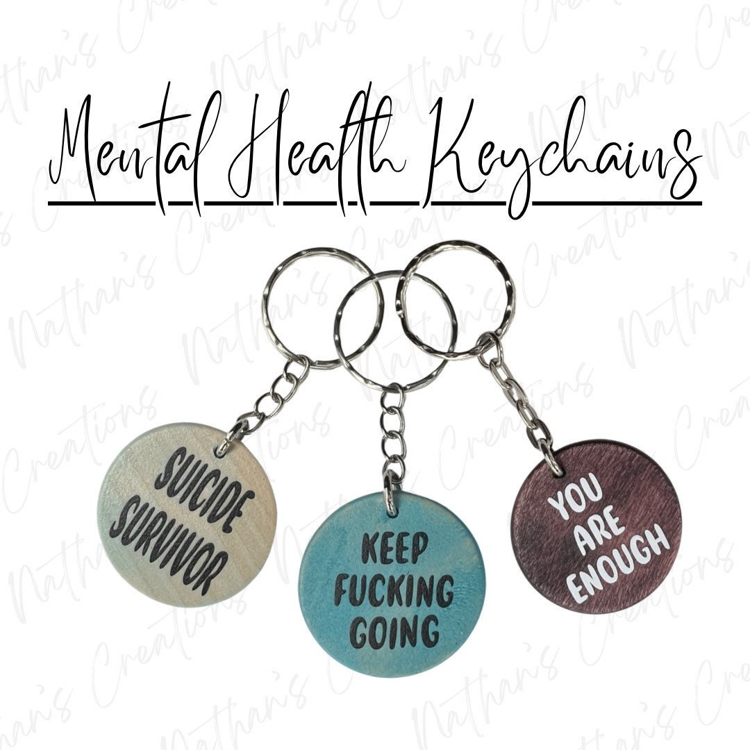 Mental Health Themed Double Sided Keychains - Etsy