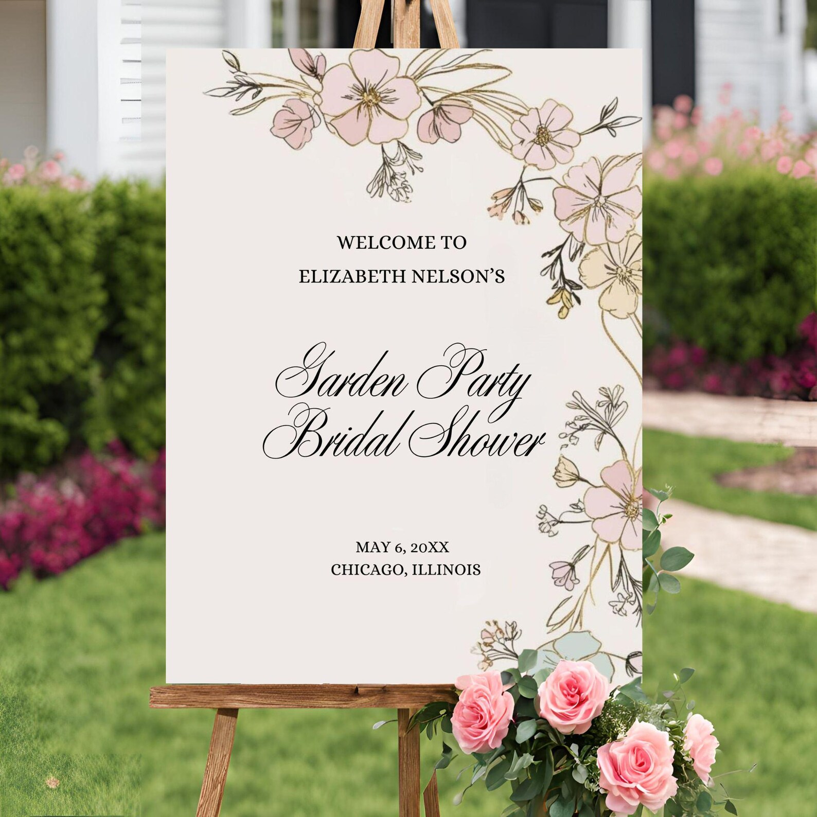 Love is in Bloom | Garden Party Bridal Shower Welcome Sign | Digital ...