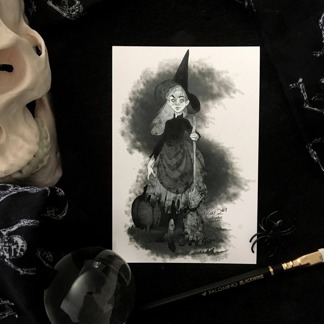 Little Victorian Witch Mini-print - Etsy