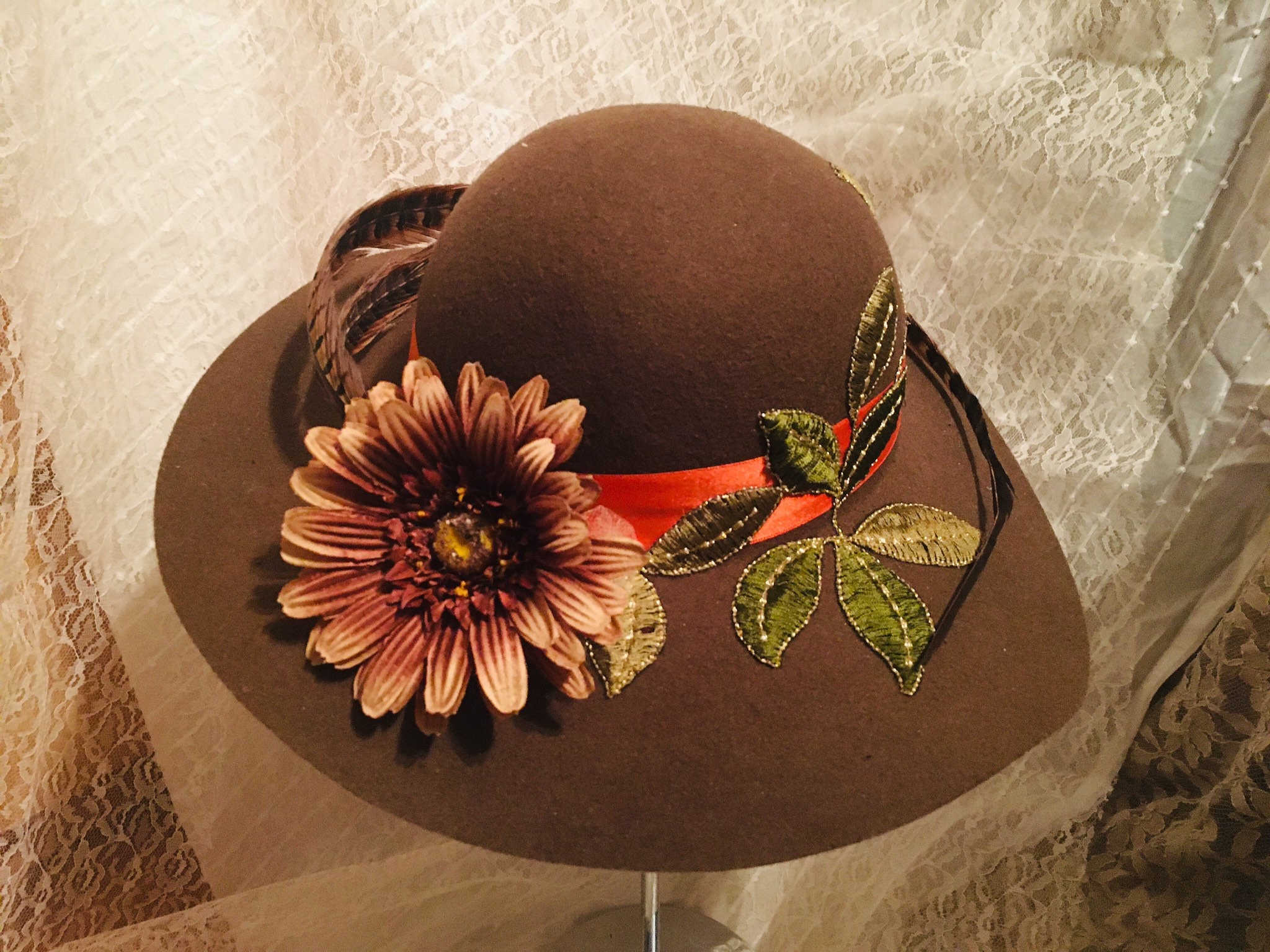 Wide Brimmed Leafy Hat - Etsy