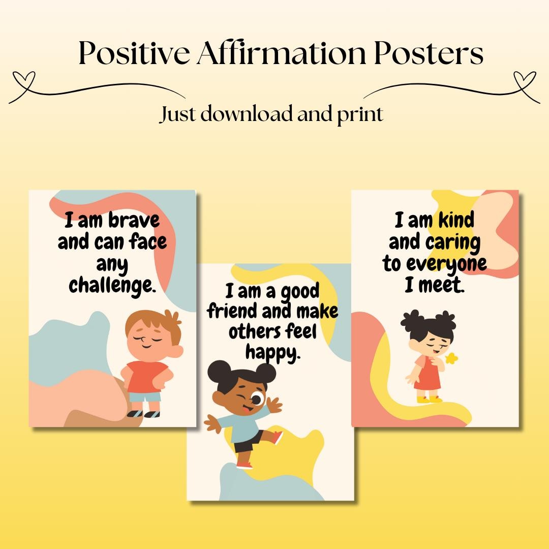 Positive Affirmation Posters for Kids - Etsy