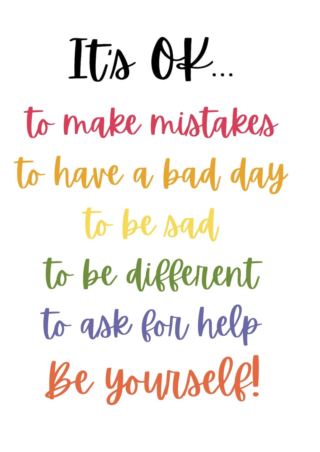 IT'S OK Affirmation Posters for Kids - Etsy
