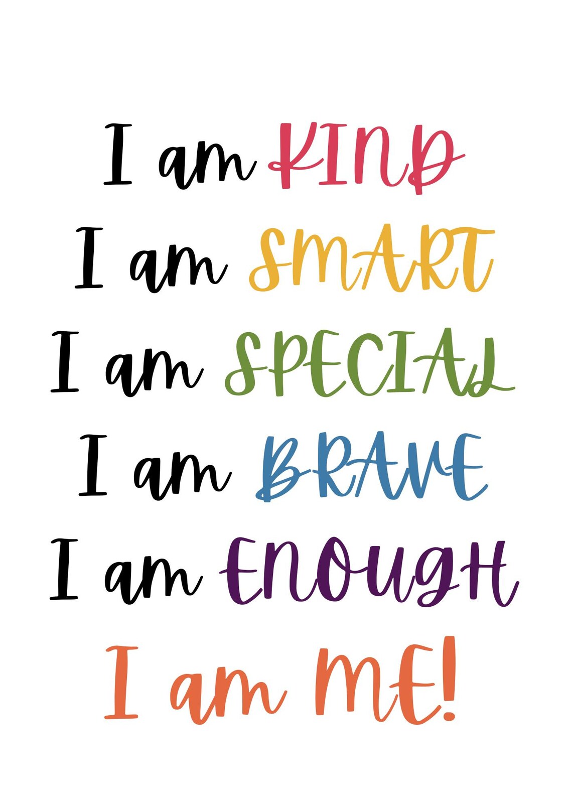 I AM Affirmation Posters for Kids - Etsy