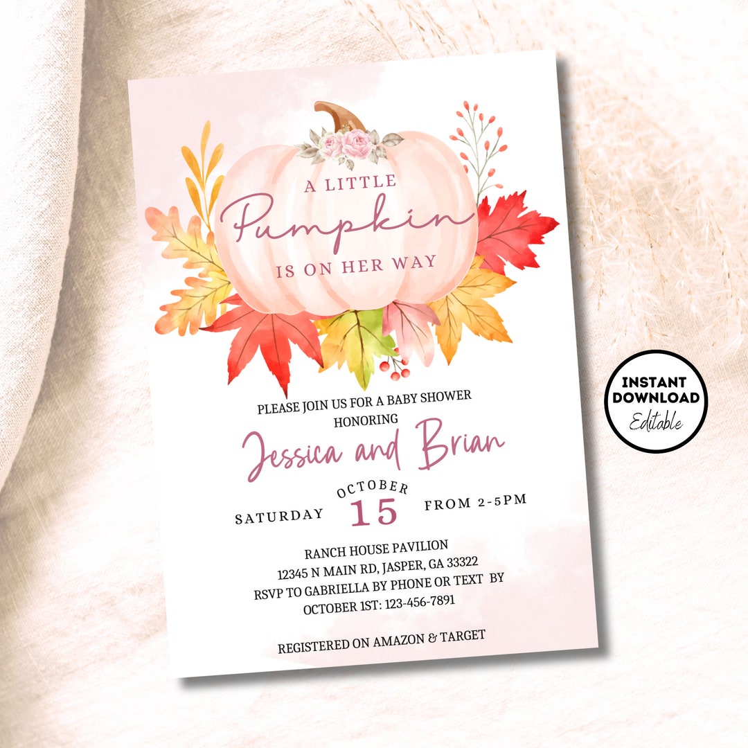 Editable Fall Baby Shower Invite - Fall Baby Shower - Baby Shower for ...