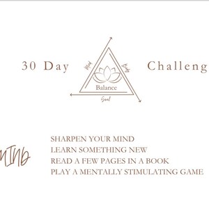 30 Day Mind Body &soul Balance Challenge Digital Download - Etsy