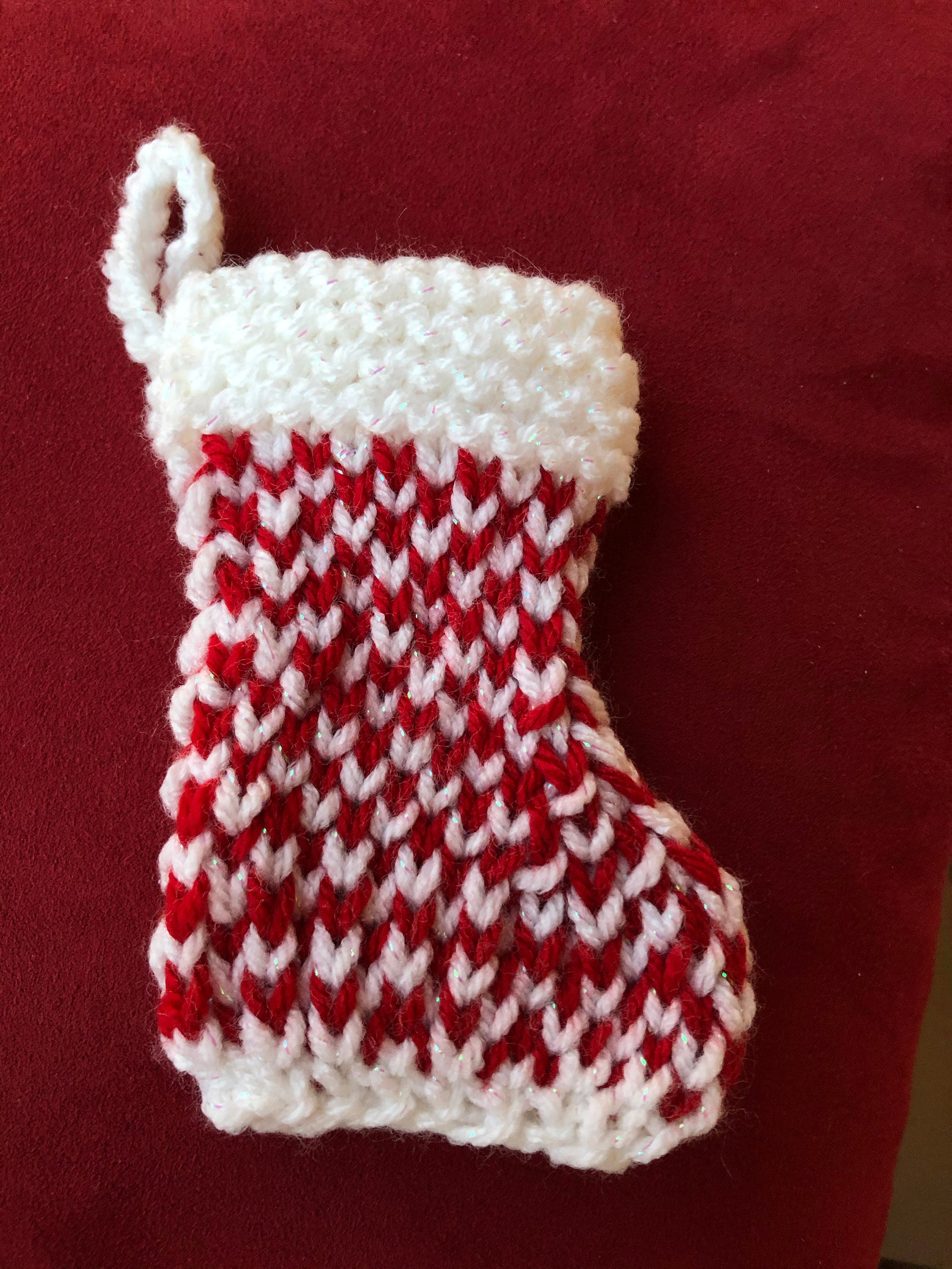 Mini Checkerboard Stocking Knitting Pattern | Etsy
