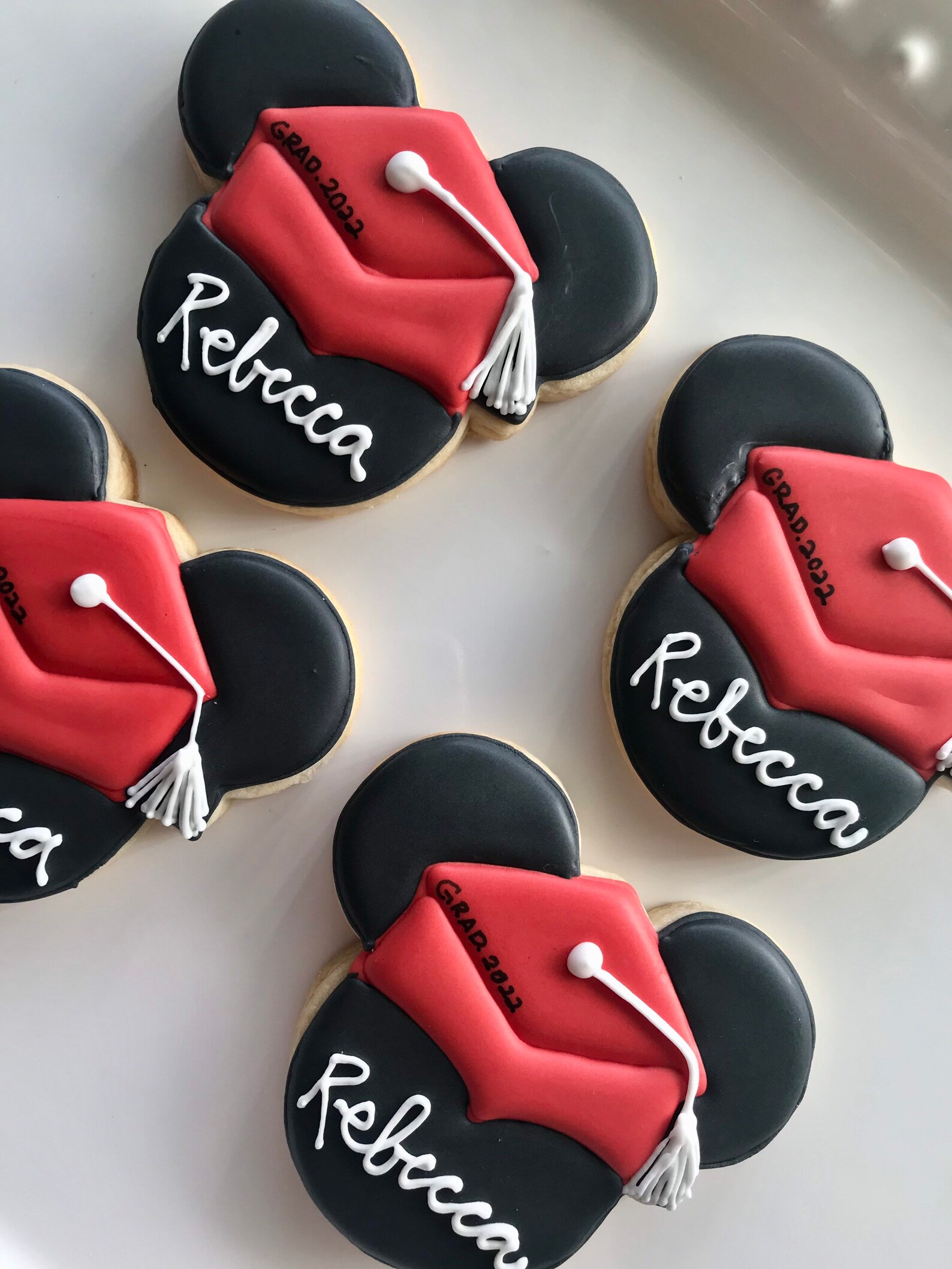 12 Mouse Head Graduation Cookies, Personalized Cookies, Prom Cookies ...