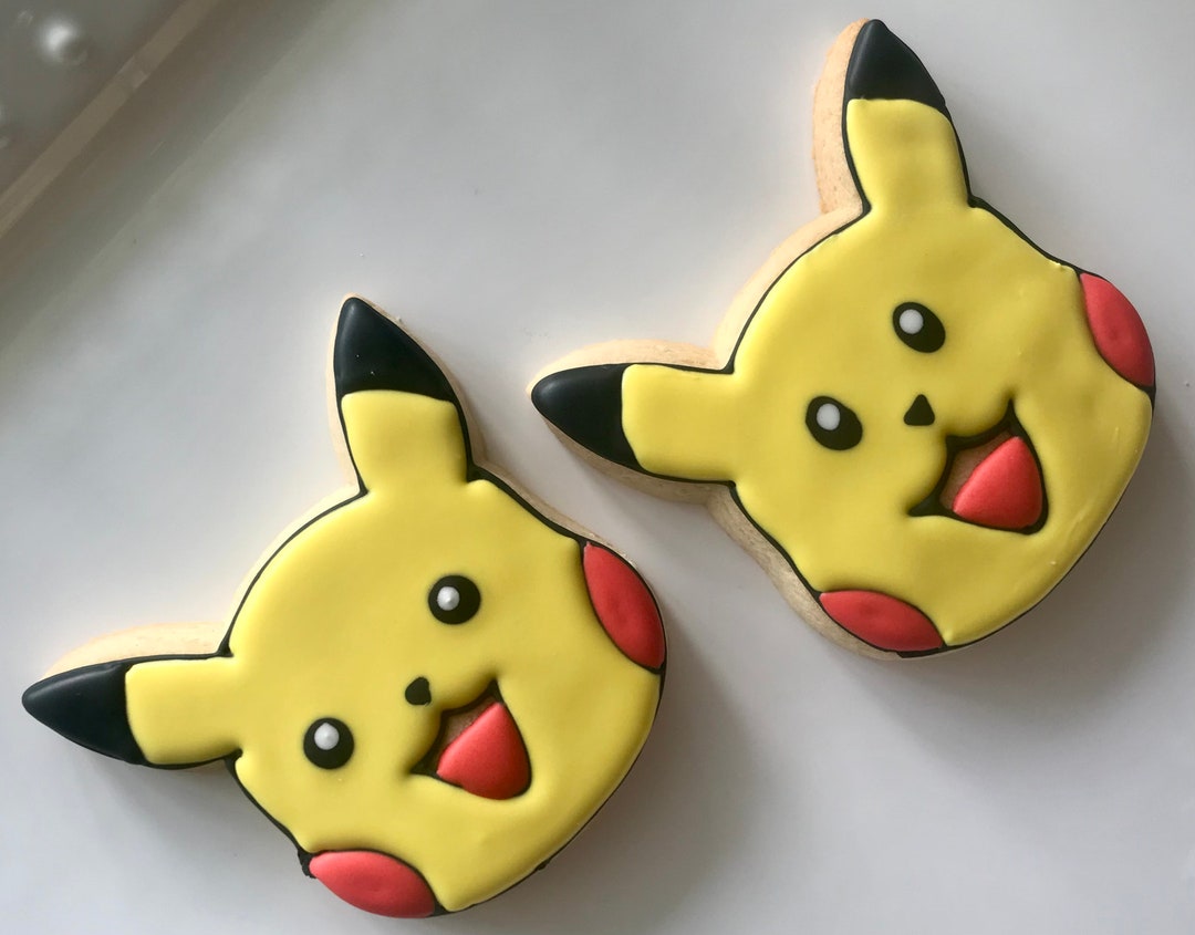 12 Pika Pika Sugar Cookies, Pokémon Party, Birthday Cookies - Etsy
