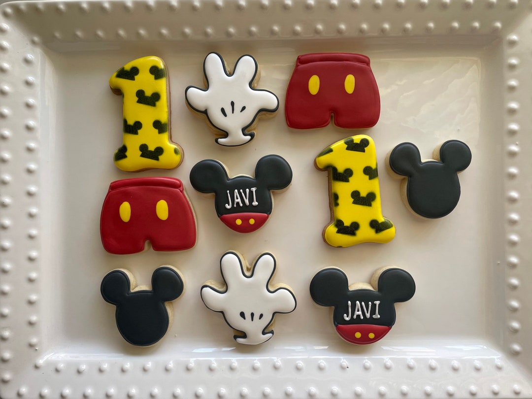 Mickey Mouse Birthday Cookies: 12 Hand Decorated Sugar Cookies - Etsy