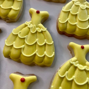 12 Princess Belle Dresses Cookies - Etsy