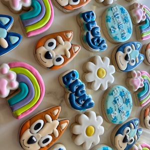 12 Blue Character Cookies, Cartoon Character Cookies, Personalized ...