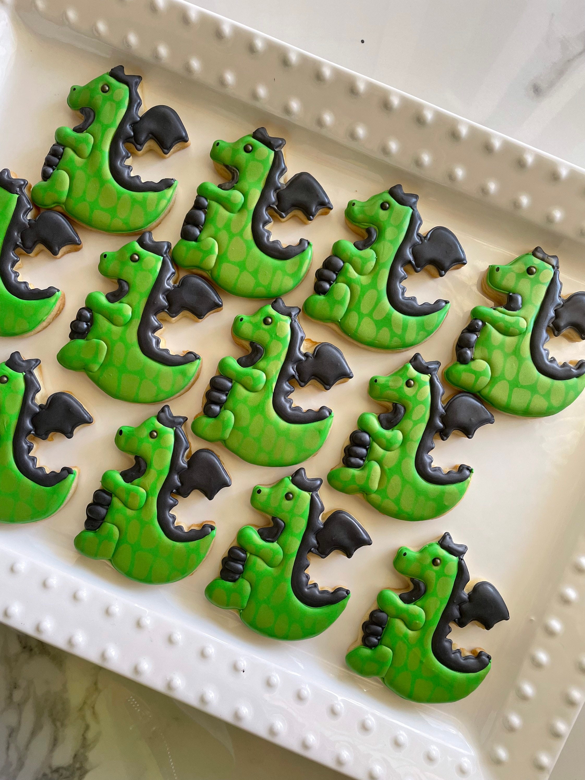 12 Dragon Sugar Cookies Dragones Dragon Party - Etsy
