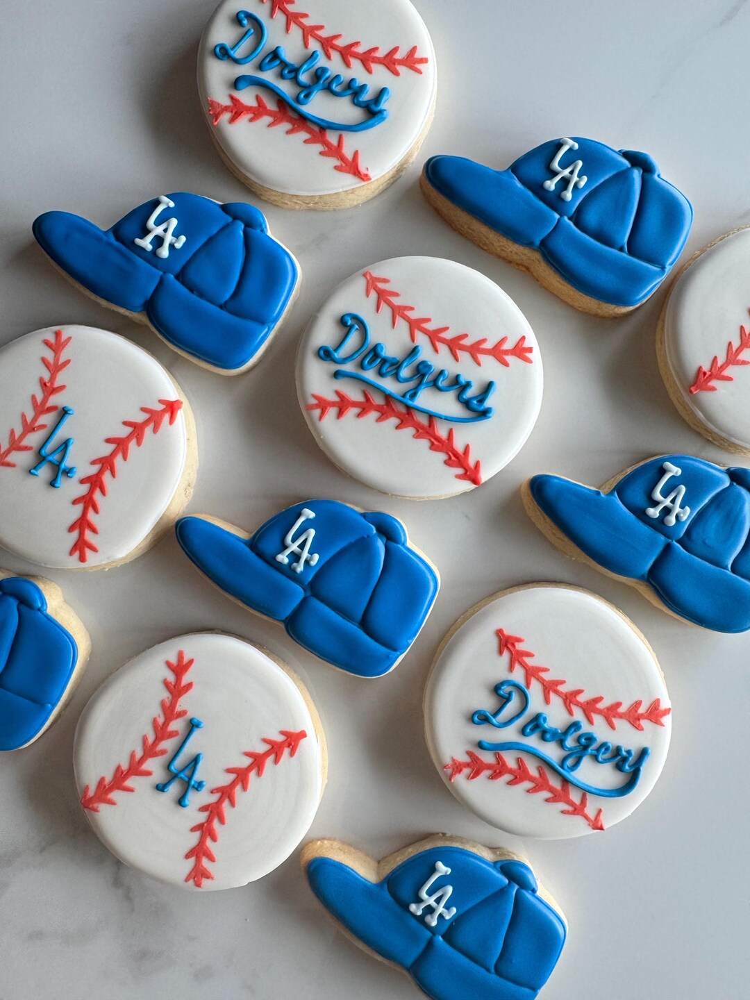12 Baseball Sugar Cookies: LA Dodgers Cookies - Etsy