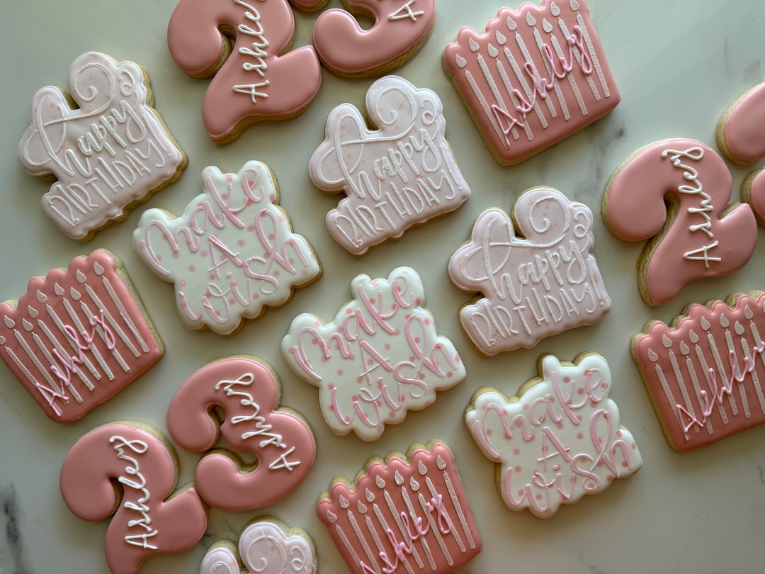 12 Personalized Birthday Cookies, 21st Birthday Cookies, 50th Birthday ...