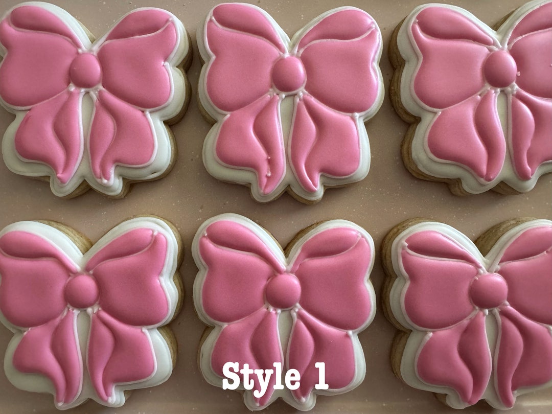 12 Bow Cookies, Coquette Style Cookies, Coquette Party, Bow Girls ...